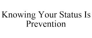 KNOWING YOUR STATUS IS PREVENTION Trademark of Bernard Hardeman. Serial ...
